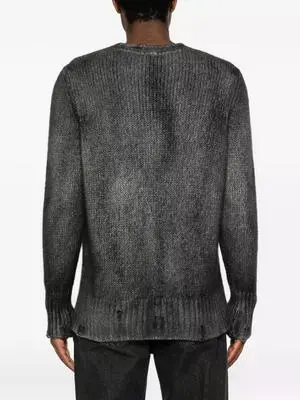 Avant Toi Distressed Spray-effect Sweater