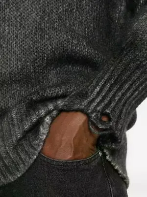 Avant Toi Distressed Spray-effect Sweater