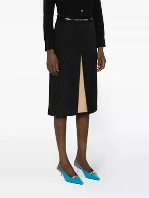 Gucci Horsebit Chain Striped Wool Skirt