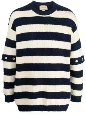 Gucci Striped Crew Neck Brushed Jumper