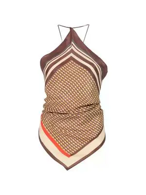SIR. Geometric Print Halterneck Top