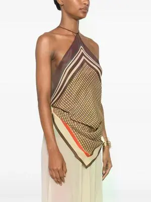 SIR. Geometric Print Halterneck Top