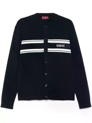 Gucci Logo-intarsia Wool-cashmere Cardigan
