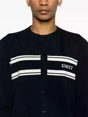 Gucci Logo-intarsia Wool-cashmere Cardigan