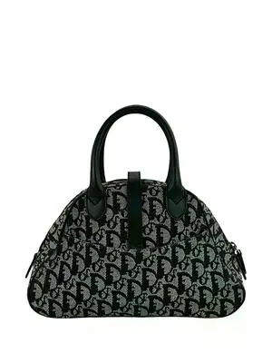 Dior Mini Diorissimo Canvas Double Saddle Bowler Bag Handbag - Blue
