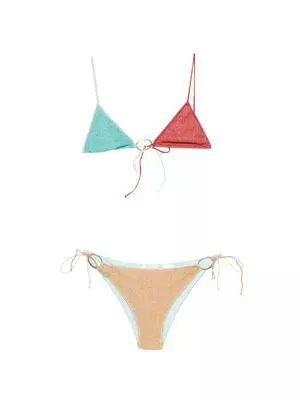 Oseree Glitter Effect Ring Detail Bikini - Blue