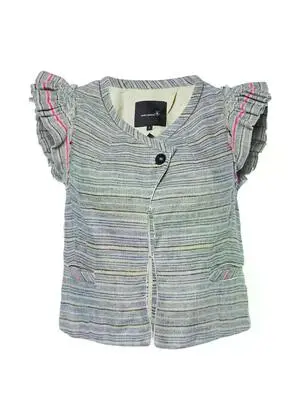 ISABEL MARANT VINTAGE Striped Flutter Sleeve Top
