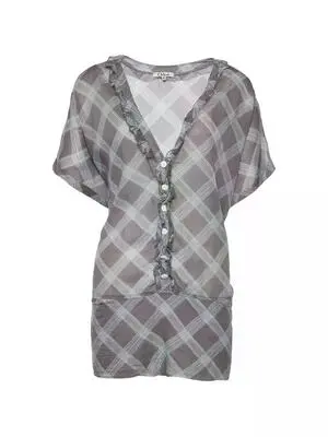 Chloé Check Ruffle Detail Blouse
