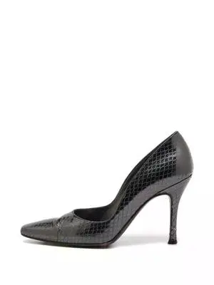 STUART WEITZMAN Python-embossed Leather Stiletto Pumps