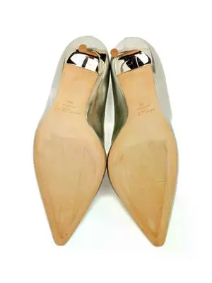 JIMMY CHOO Anouk Metallic Leather Pumps - Silver