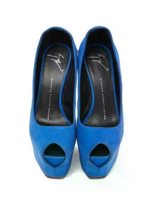 GIUSEPPE ZANOTTI Peep-toe Platform Pumps - Blue