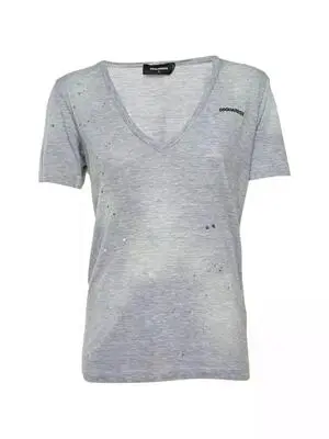Dsquared2 Distressed V-neck T-shirt