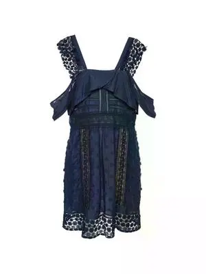 SELF-PORTRAIT Lace Paneled Midi Dress