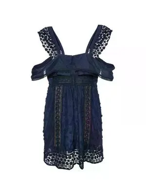 SELF-PORTRAIT Lace Paneled Midi Dress