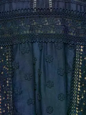 SELF-PORTRAIT Lace Paneled Midi Dress