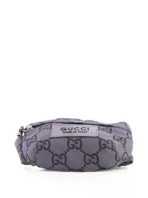 Gucci Ripstop Gg Nylon And Leather Belt Bag - Grey