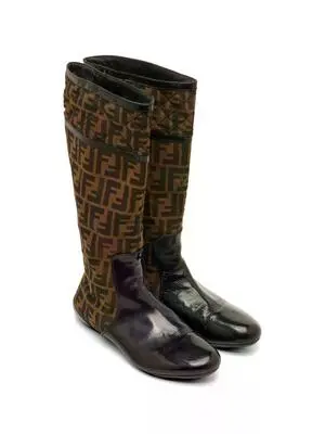 Fendi Zucca Patent Leather Boots