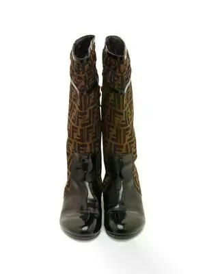 Fendi Zucca Patent Leather Boots
