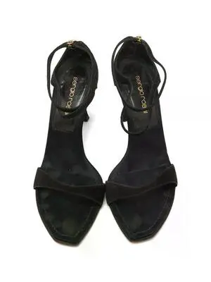 SERGIO ROSSI Suede Ankle Strap Sandals