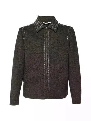 Valentino Garavani Studded Herringbone Tweed Jacket