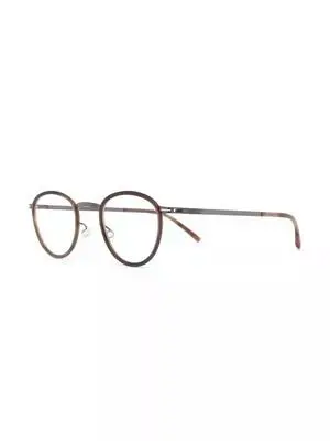 Mykita Tortoiseshell-effect Round-frame Glasses - Silver