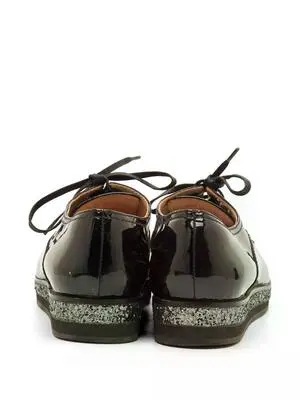 Miu Miu Patent Leather Derby Shoes With Glitter Sole