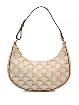 Celine Triomphe Ava Shoulder Bag In Coated Canvas - Brown