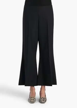 Khaite Walter Wool Bell-leg Pants - Black