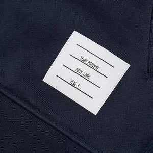 Thom Browne Zip-up Hoodie With Signature Stripes - Black