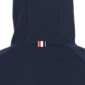 Thom Browne Zip-up Hoodie With Signature Stripes - Black
