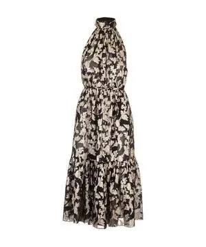 Saint Laurent Halter Neck Midi Dress - Multicolor