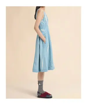Marni Screen-printed Denim Midi Dress