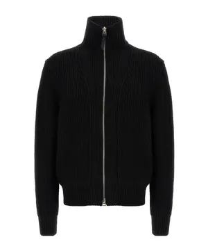 TOM FORD Zip-up Long Sleeved Cardigan - Black
