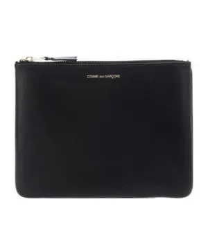 Comme Des Garçons Logo Printed Pouch - Black