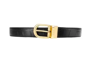 COACH Logo Logo Pin Buckle Belt - Black