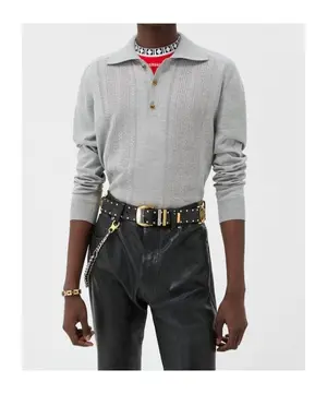 Versace Silk-cotton Knit Polo