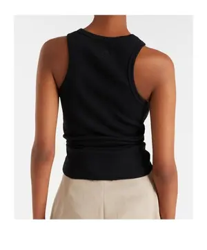Magda Butrym Gathered Cotton-blend Jersey Tank Top