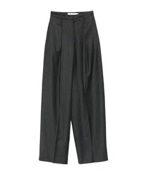 AYA MUSE Pinstripe-print Pleated Trousers - Gray