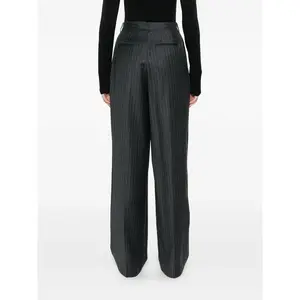 AYA MUSE Pinstriped Pleated Wide-leg Trousers