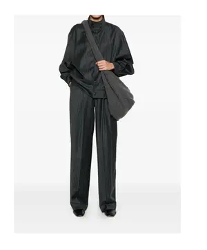 AYA MUSE Pinstriped Pleated Wide-leg Trousers