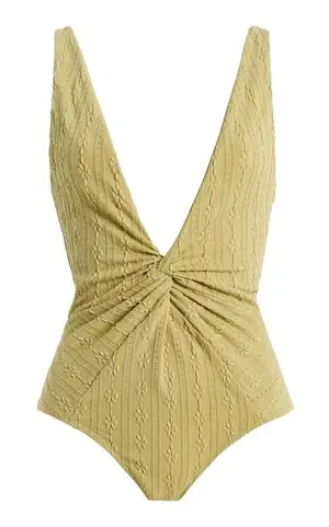 JUILLET Olivia One-piece With Twisted Plunge Neckline - Green