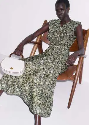 ME+EM Silk Cotton Floral Print Maxi Skirt