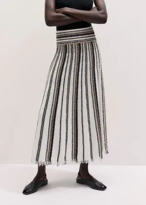 ME+EM Bouclé Stripe Knit Maxi Skirt