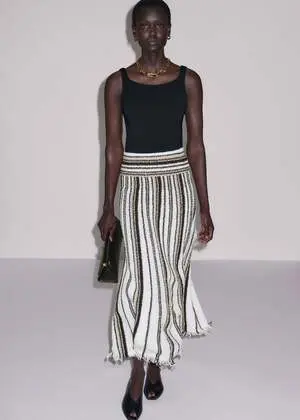 ME+EM Bouclé Stripe Knit Maxi Skirt
