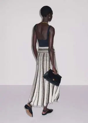 ME+EM Bouclé Stripe Knit Maxi Skirt