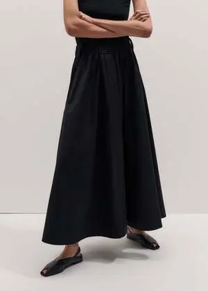 ME+EM Cotton A-line Maxi Skirt With Belt