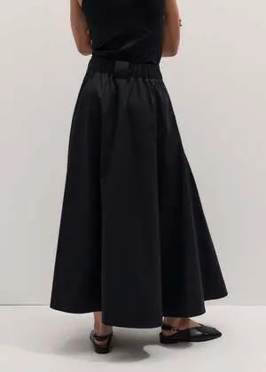 ME+EM Cotton A-line Maxi Skirt With Belt