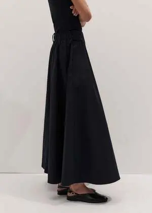 ME+EM Cotton A-line Maxi Skirt With Belt