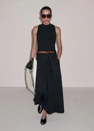 ME+EM Cotton A-line Maxi Skirt With Belt