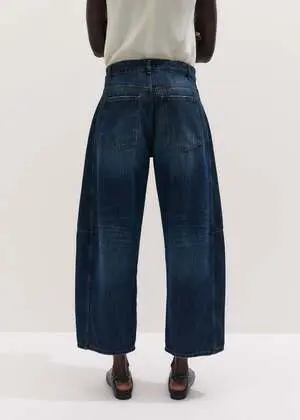 ME+EM Cropped Exaggerated Tapered Jean Authentic Dark Wash